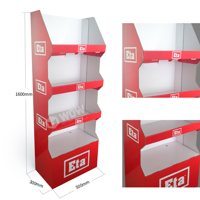 Cardboard Floor Standing Potato Chips Display Rack with Point of Sale ...