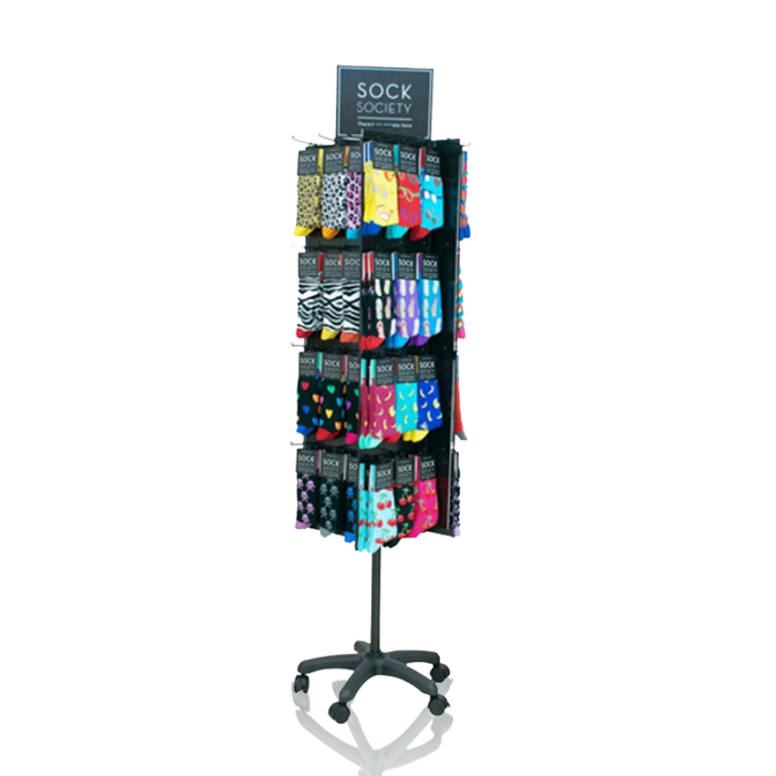 Socks Display Stand for Shop with Metal Hooks and Spinner Rack - WOW ...