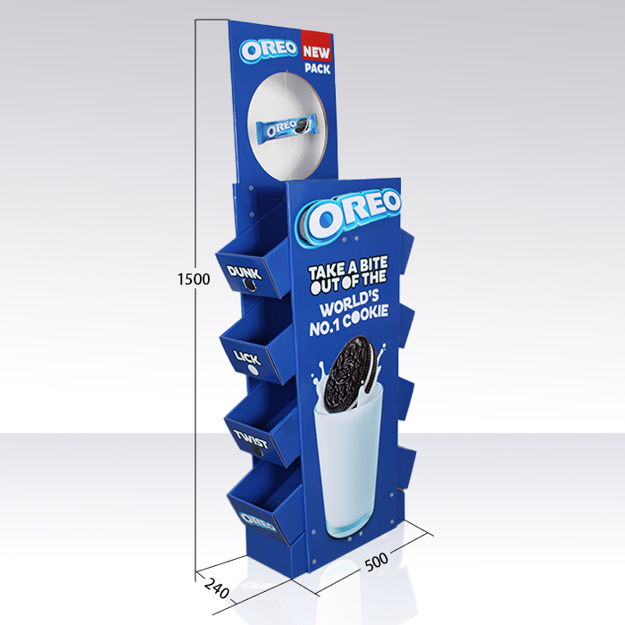 Custom Cardboard FSDU POS Display Stand for Biscuits - WOW Packaging ...