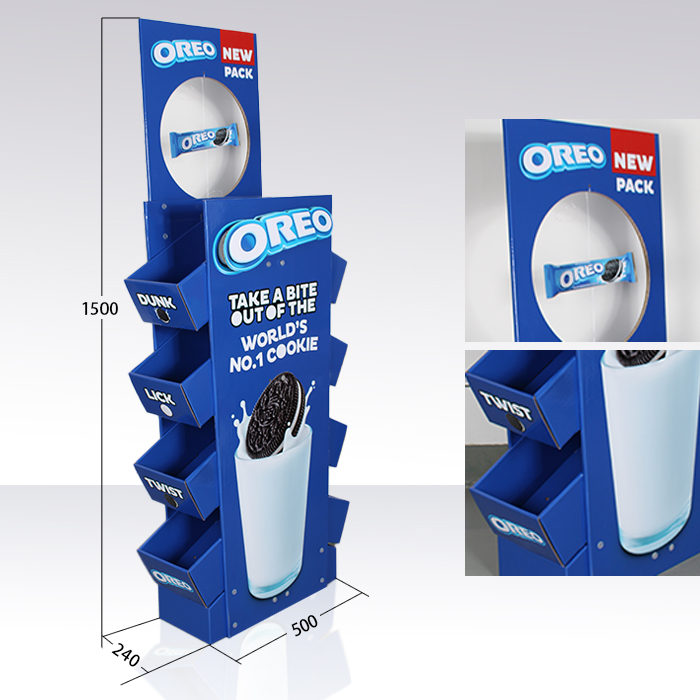 Custom Cardboard FSDU POS Display Stand for Biscuits - WOW Packaging ...
