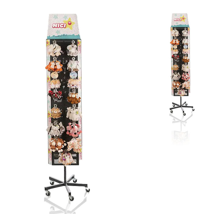 Spinning Keychain Display with Metal Stand and Hooks - WOW Packaging ...