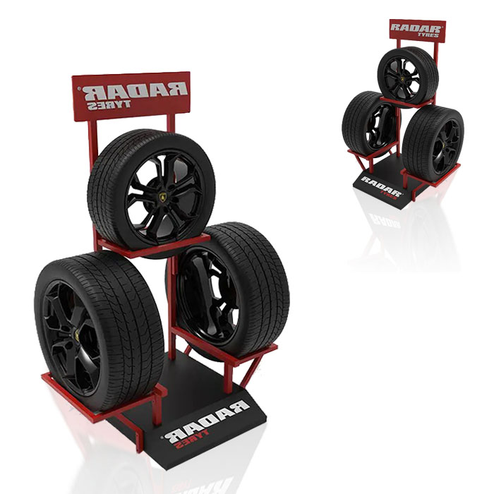 Floor Standing Tyre Display Rack with Metal Display Rack - WOW ...