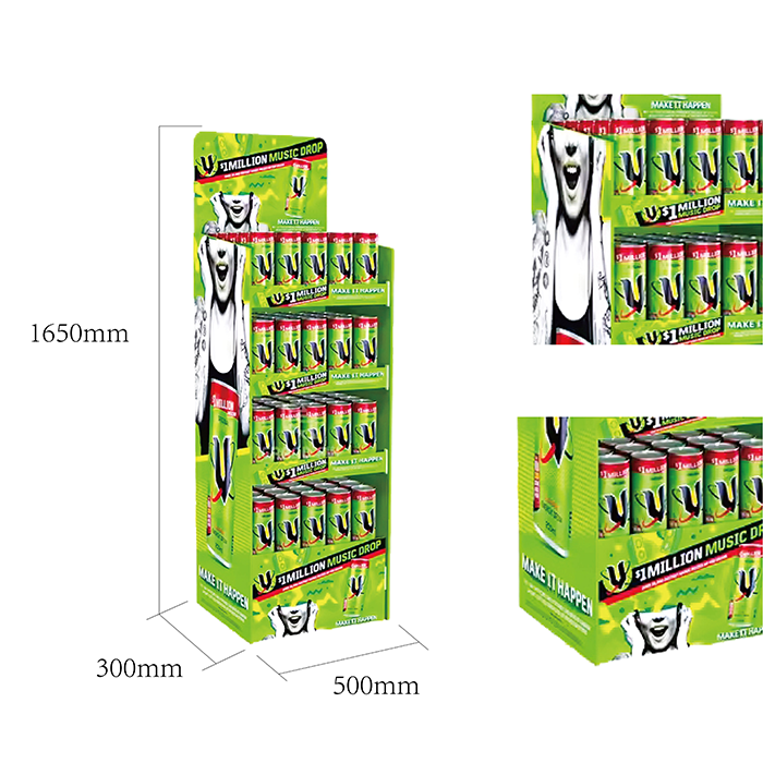 POSM Cardboard Floor Display Stand for Energy Drink Promotions - WOW ...
