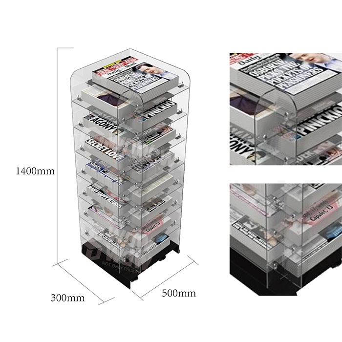 Acrylic Magazine Rack Display for Retail Stores - WOW Packaging Display
