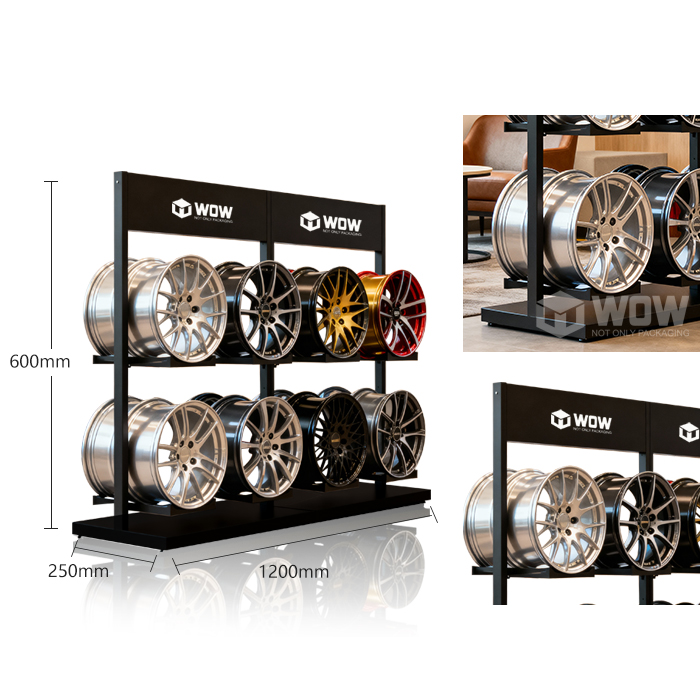 Metal Pallet Retail Wheel Display Stand - WOW Packaging Display